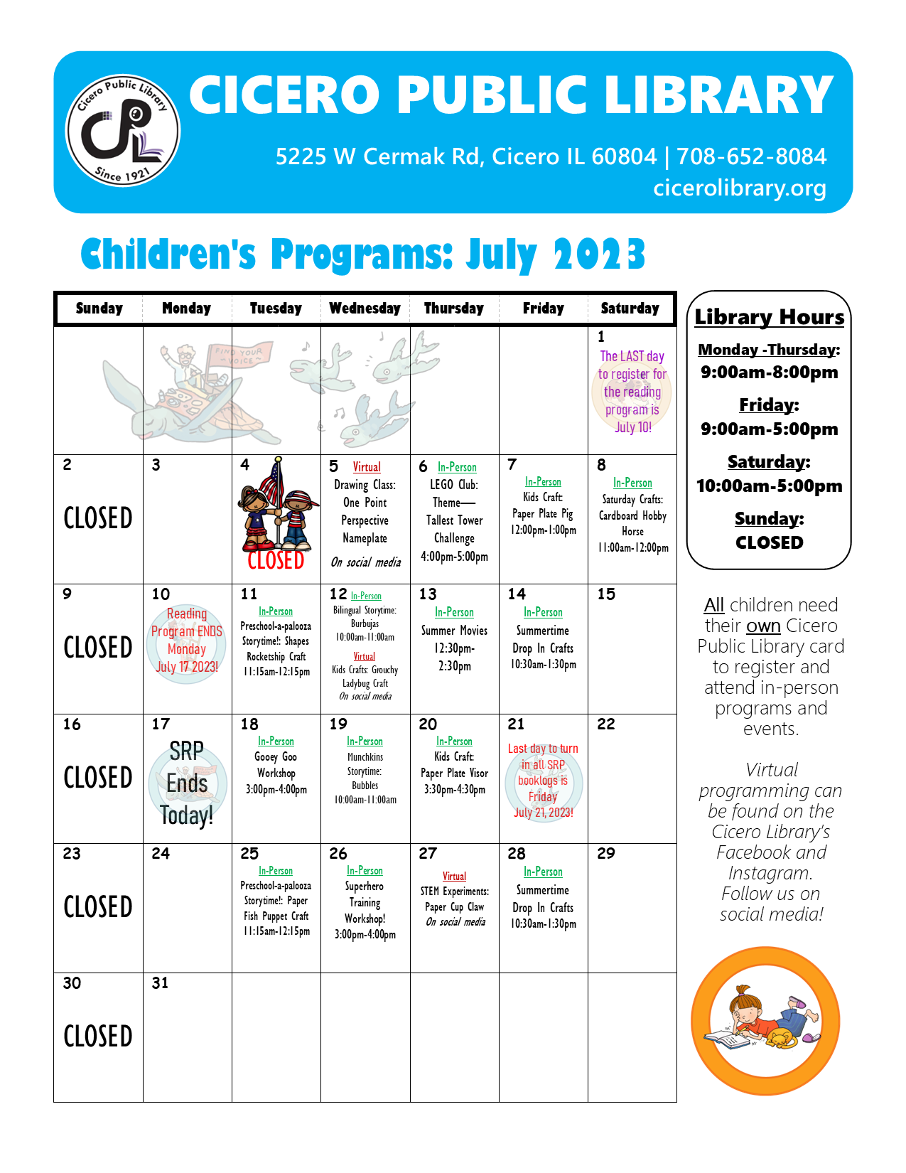 Current Children's Programs - Cicero Public Library