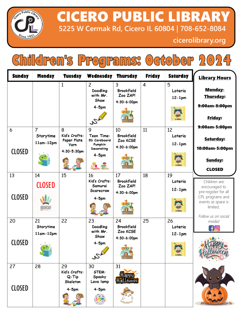 Current Children's Programs - Cicero Public Library